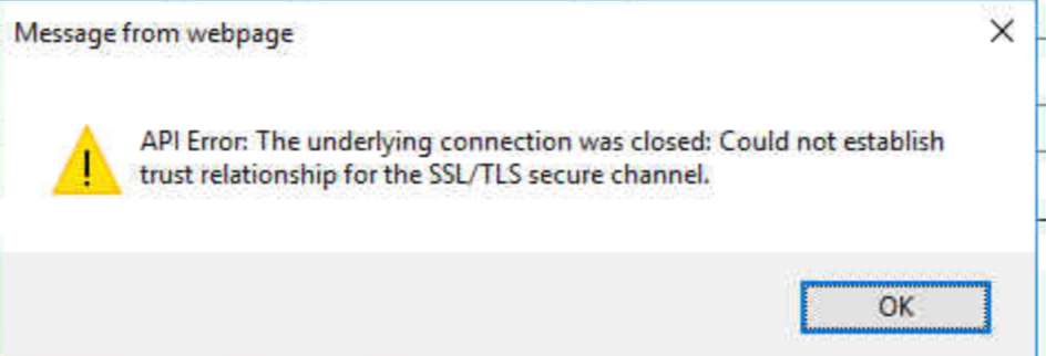 FedEx SSL/TLS Error Message – Logicor